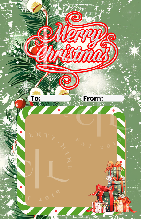 Green Merry Christmas Jumbo Card Template – OneTwentyNineCXXIX
